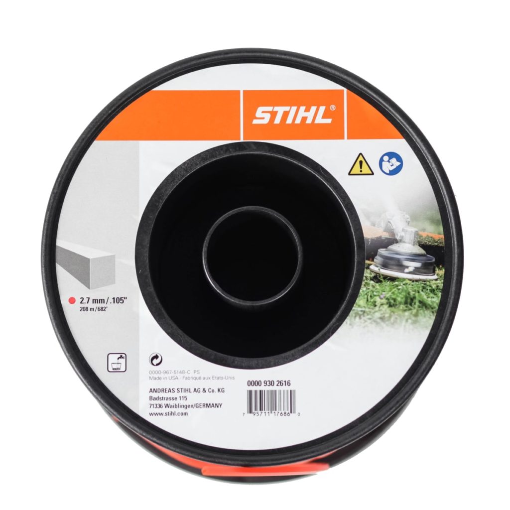 9 Per Case Stihl - Nylon Line 2.7mm/.105" Square - 3lbs 2.7mm 208m ...