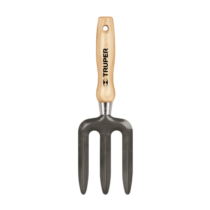 Truper - 3-Tine 4" Garden Hand Fork - 6" Wooden Handle - FT Farfan Shop